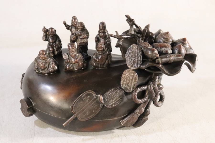 日本代購代標第一品牌【樂淘letao】－ 上半期ありがとう商品 全国送料無料です E792 真鍮製七福神/置物/縁起物/金属工芸/重さ約5キロ/古道具/52245