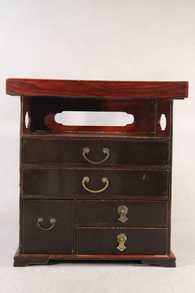 日本代購代標第一品牌【樂淘letao】－E793 欅収納棚/化粧箱/時代箱/古道具/アンティーク家具/和家具/ケヤキ/櫛箱/52288