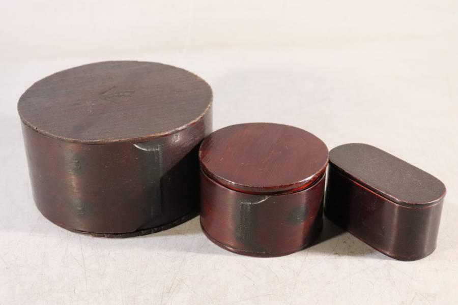 日本代購代標第一品牌【樂淘letao】－E836 わっぱ3点/弁当箱/収納箱/古道具/小物入れ/古雑貨/52320