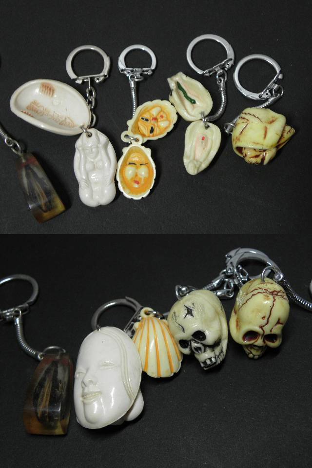 日本代購代標第一品牌【樂淘letao】－37 エッチな キーホルダー 5個 まとめて / 昭和レトロ 春画 男根 秘部 風俗 秘宝館 骸骨 髑髏 ドクロ