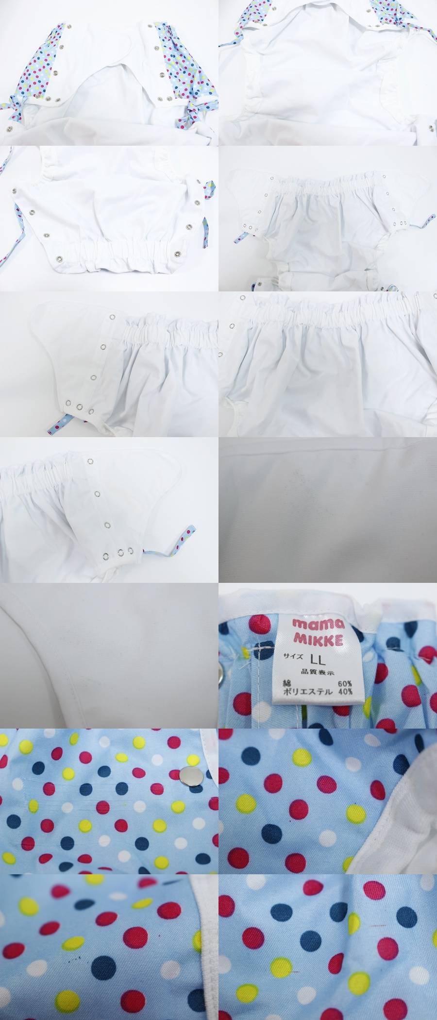 日本代購代標第一品牌【樂淘letao】－【未使用保管品】 mama MIKKE ママミッケ おむつカバー 大人用 防水加工 ドット リボン ブルー LLサイズ 12-F056Y/1/100