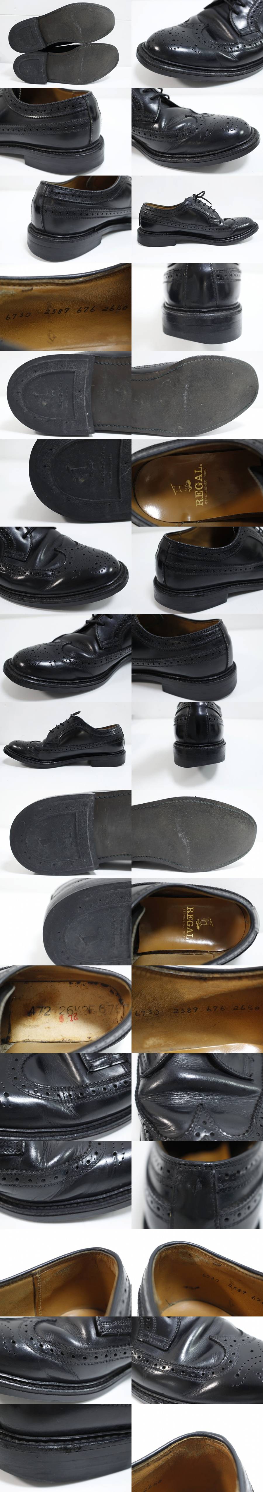 日本代購代標第一品牌【樂淘letao】－REGAL リーガル ウイングチップシューズ ブラック 黒 26.5センチ 1-F088X/1/100