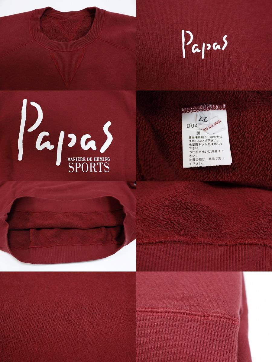 日本代購代標第一品牌【樂淘letao】－PAPAS パパス トレーナー スウェット レッド 赤 LLサイズ 2-F005X/1/100