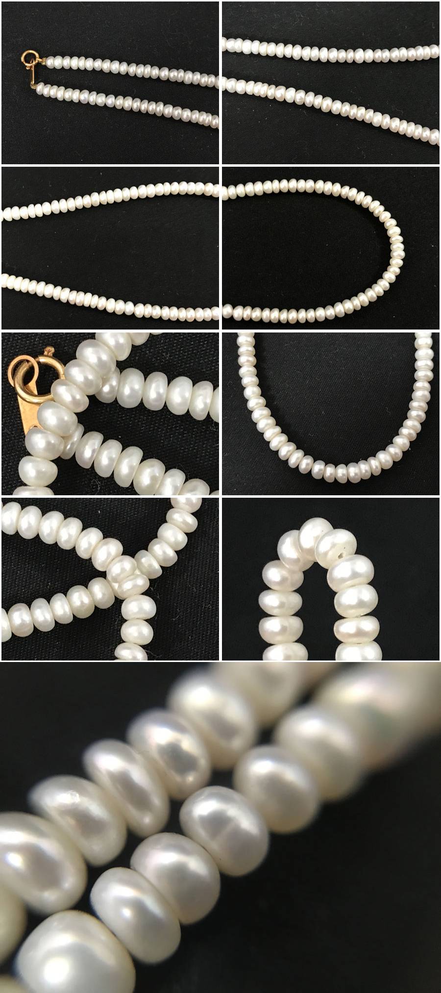 日本代購代標第一品牌【樂淘letao】－☆中古☆本真珠 パール ネックレス 約1.9mm～約2.7mm 約40.5cm 留め具 K18 刻印 ケース付き