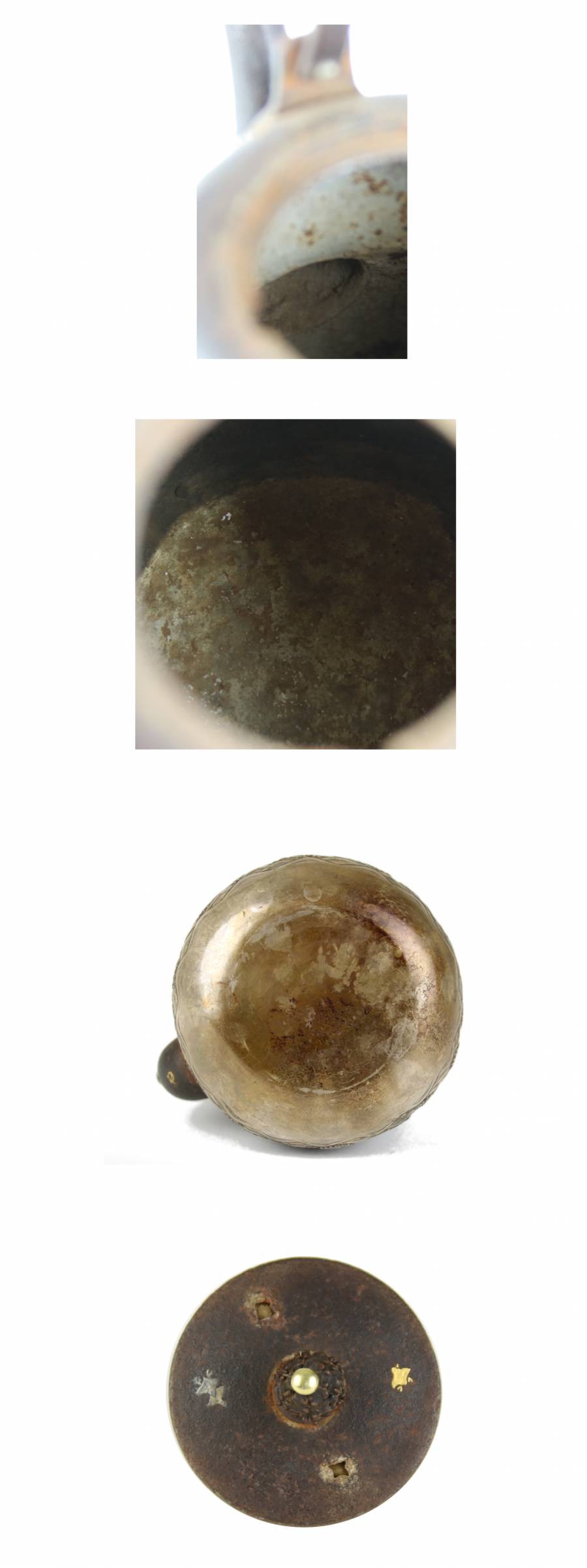 日本代購代標第一品牌【樂淘letao】－【KEI】雪心斎清斎 造 鉄打出 金銀象嵌 鉄瓶 金花押 共箱 （小振 煎茶） K69