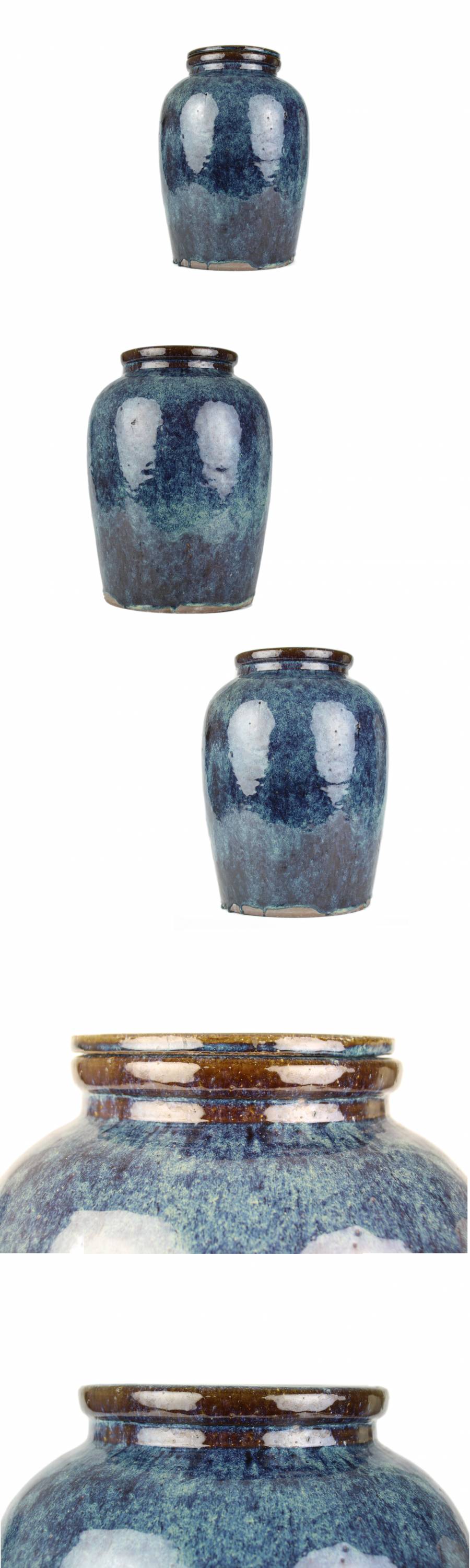 日本代購代標第一品牌【樂淘letao】－【KEI】大明葛明祥製 珍品 唐物 海鼠釉 大型 花瓶 在銘 （蓋付）高さ39.7㎝ K145