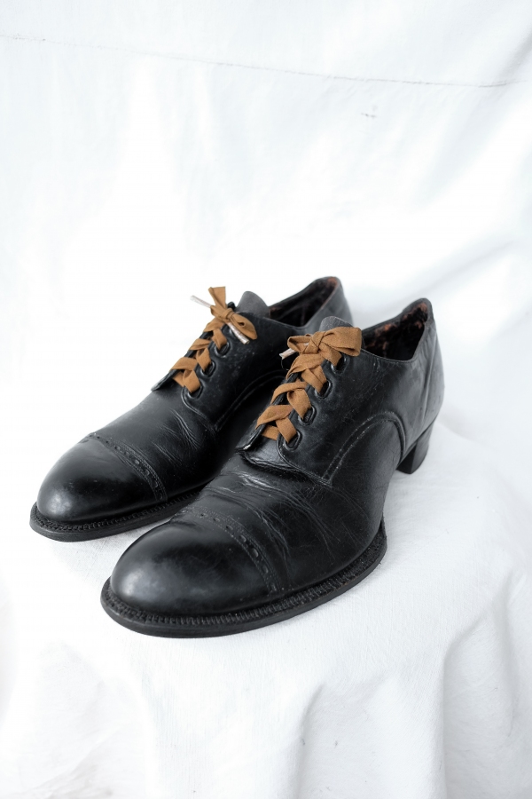 日本代購代標第一品牌【樂淘letao】－1900's U.S.A. ヴィンテージ SIGNET スペードソールレザーシューズ 長穴ハトメ 10s 20s アンティーク ワークブーツ